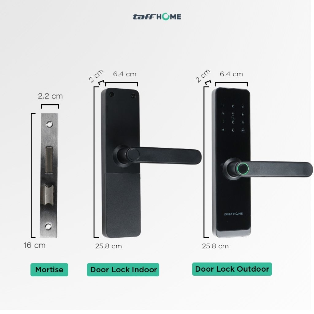 Jual Smart Door Lock Fingerprint Card RFID Password Alarm TaffHome H1 ...