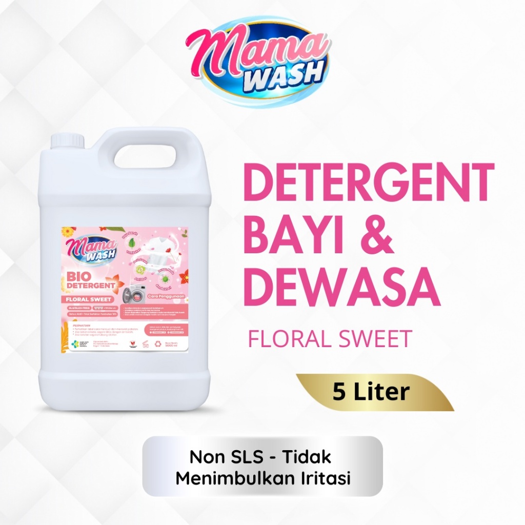 Jual MamaWash Deterjen Cair Bayi & Dewasa 5 Liter - Detergent Laundry Liquid Sabun Cuci Baju ...
