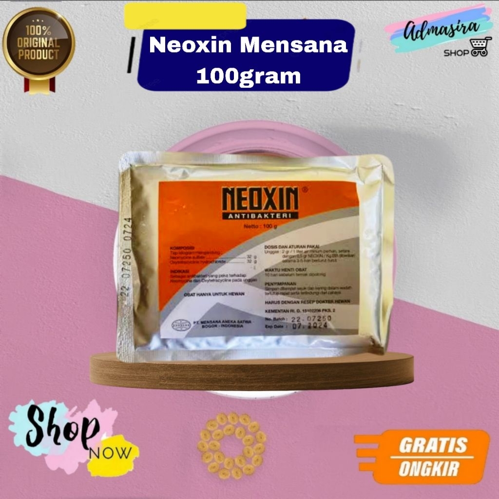 Jual NEOXIN 100 Gram Kolera Coli Salmonela Antibakteri Kuman Pencernaan ...