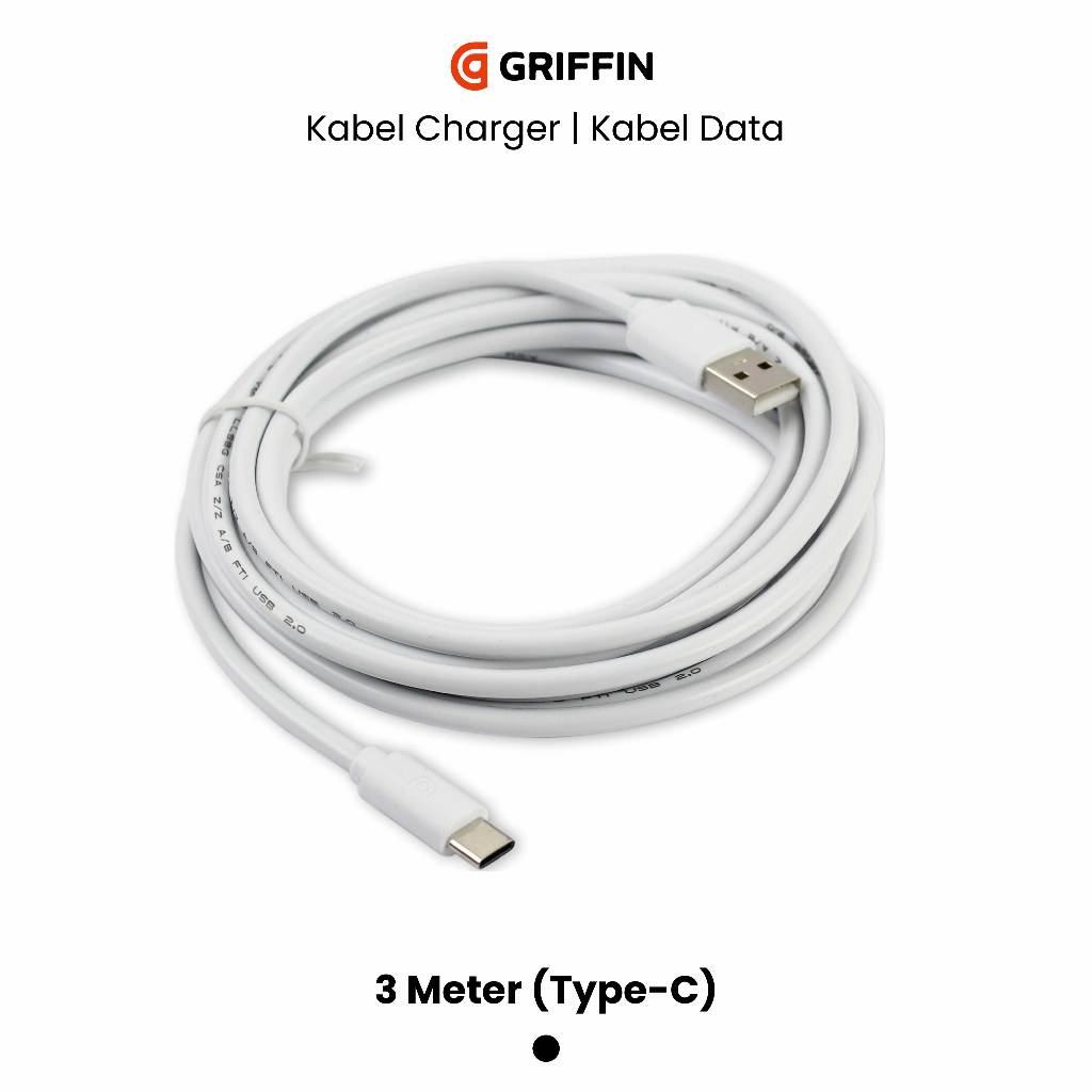 Jual Kabel Charger Type-C 3 Meter USB 2.0 Kabel Data & Charger Panjang ...