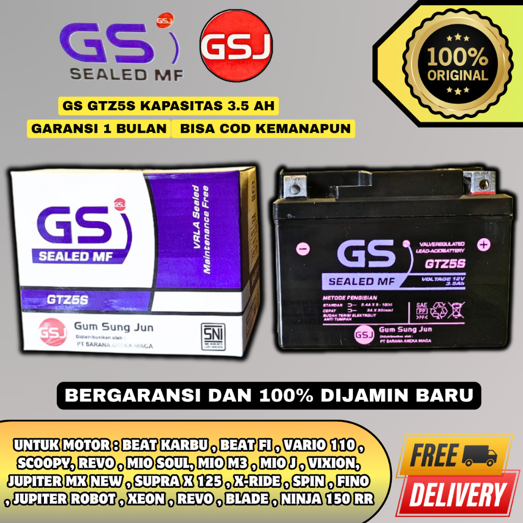 Jual Aki Motor Beat Fi Beat Karbu Beat Street Beat POP Vario 110 CW ...