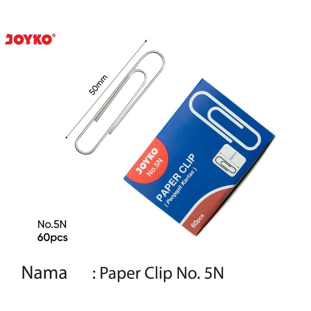 Jual Trigonal Clips Paper Clips Besar Joyko No 5 ^ | Shopee Indonesia