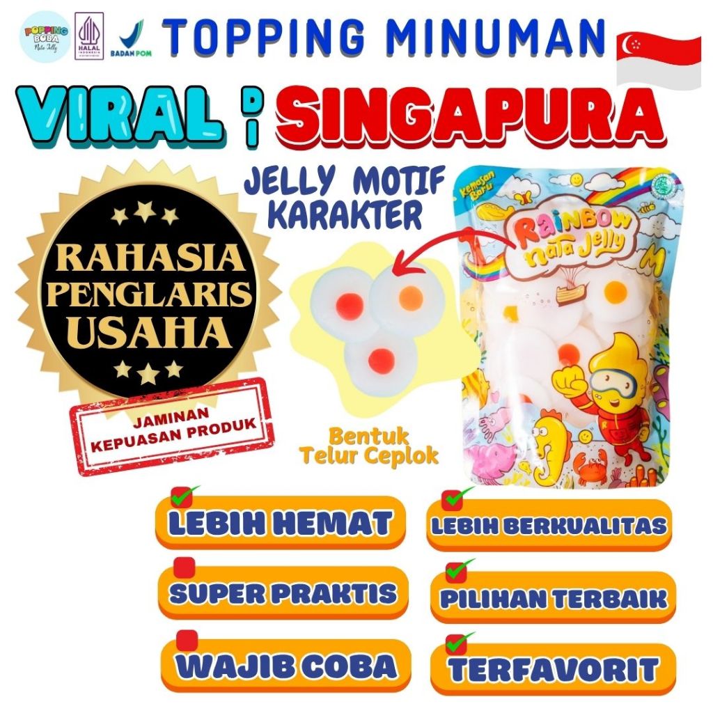 Jual Jelly Motif Karakter Topping Minuman - Jelly Bentuk Telur Ceplok ...
