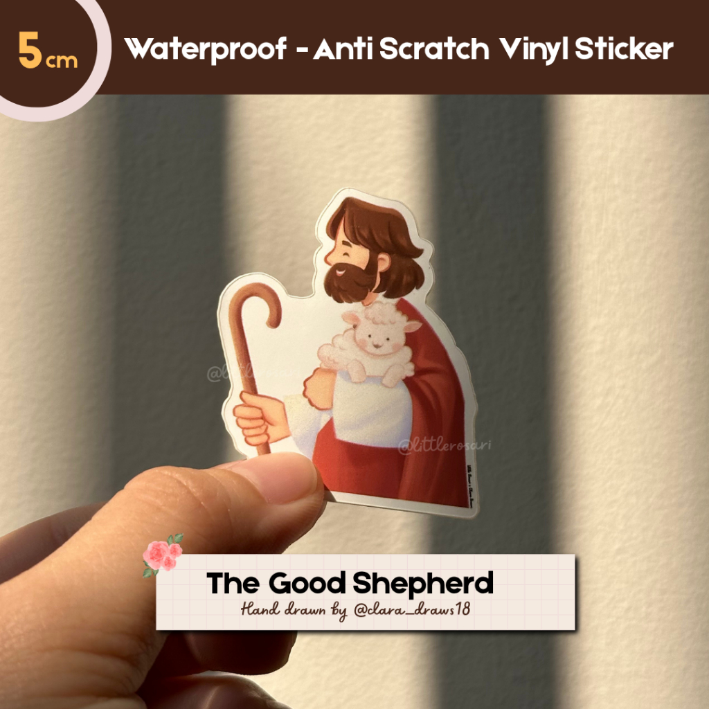 Jual Stiker Katolik Waterproof - Yesus Gembala Baik | Vinyl Anti Gores ...