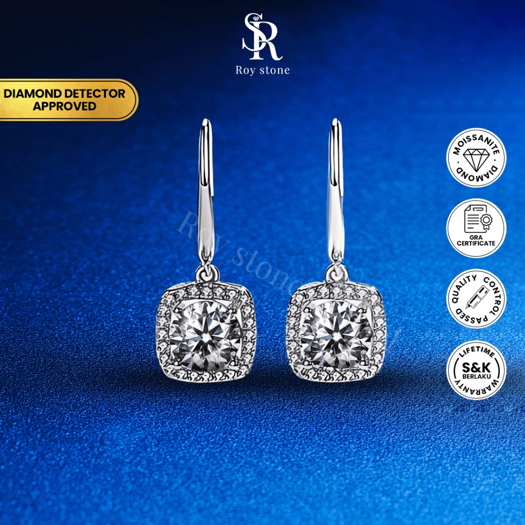Jual Roystone_Moissanite Anting Wanita Original Sertifikat GRA ...