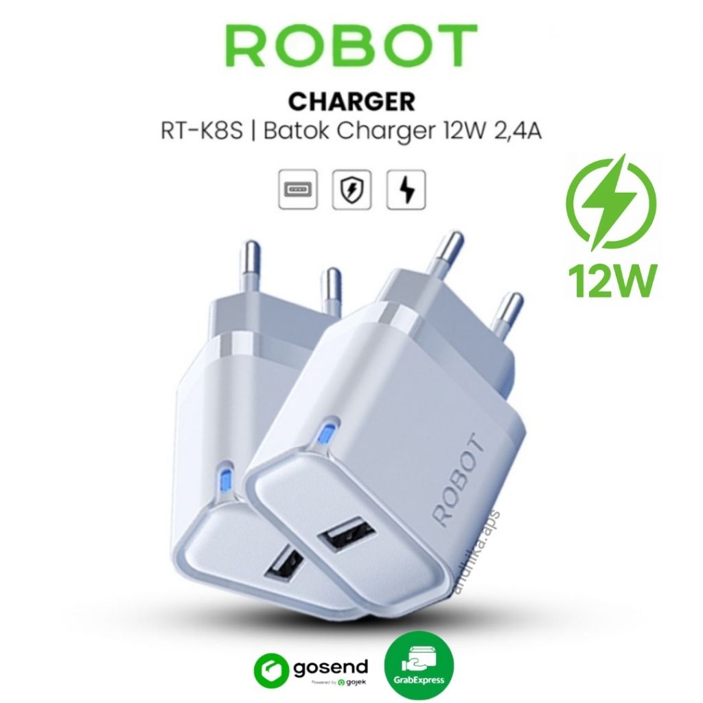 Jual Robot RT-K8S Adapter Charger Batok LED INDICATOR 12WATT 2.4A | Shopee Indonesia