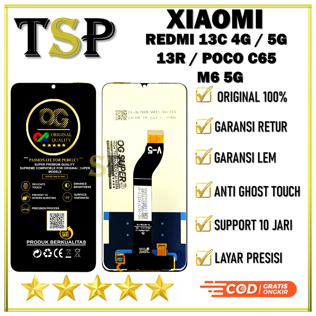 Jual LCD TOUCHSCREEN XIAOMI REDMI 13C 4G / 5G / 13R / POCO C65 / M6 5G ...