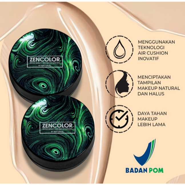 Jual (HARGA PROMO) ZENCOLOR MUSHROOM ORIGINAL BARCODE WATER PROOF CC ...