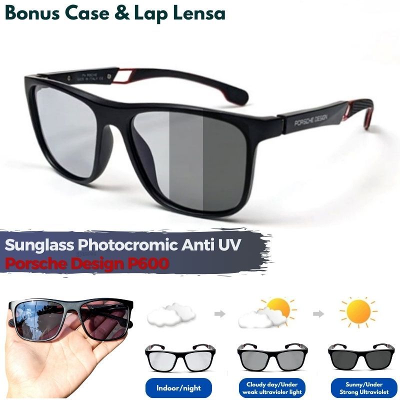 Jual Kacamata Polarized Photochromic | Kacamata Anti Silau Siang Malam | Sunglass Porsche Design ...
