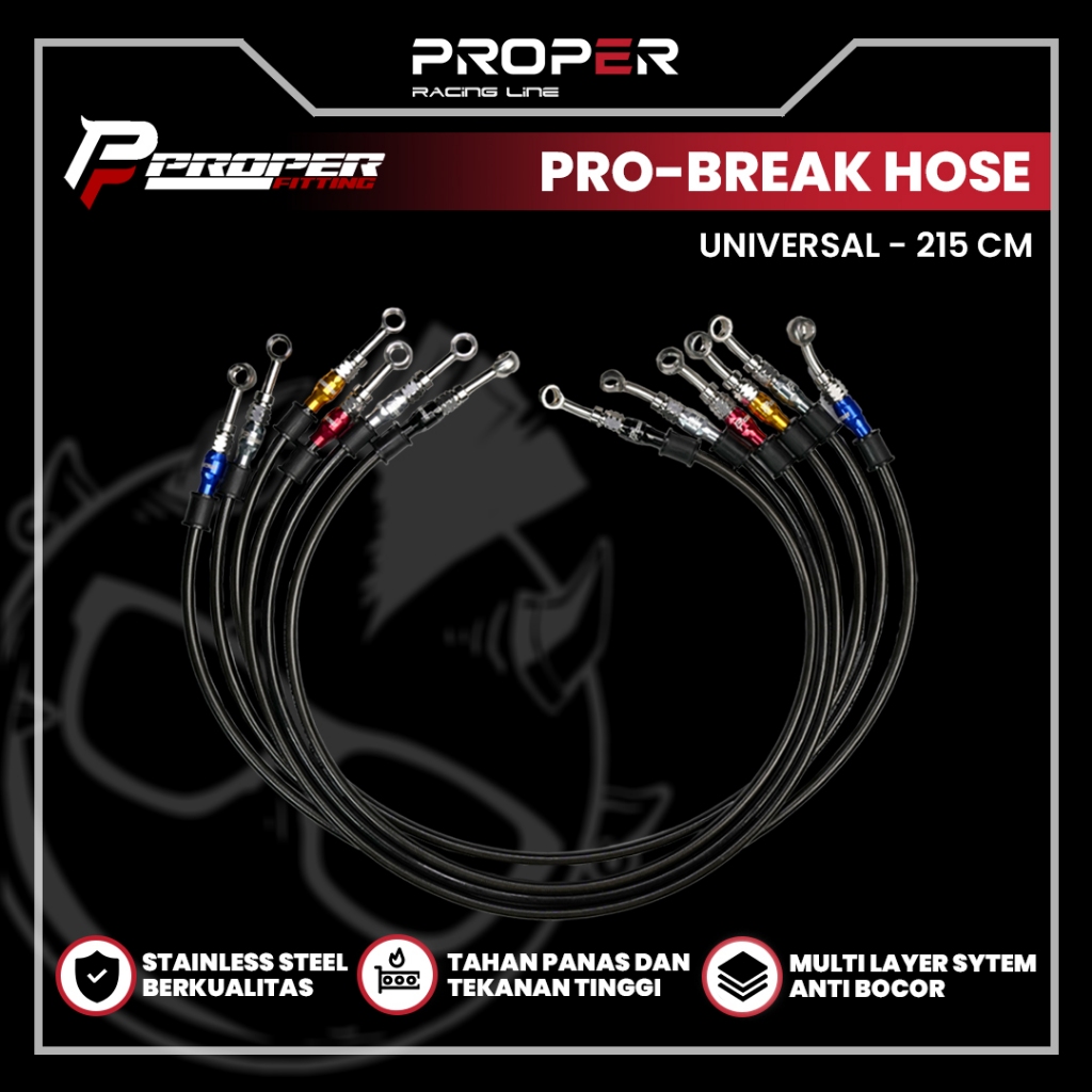 Jual PROPER FITING PRO-BREAK HOSE UNIVERSAL 215 CM ALL VARIAN WARNA ...
