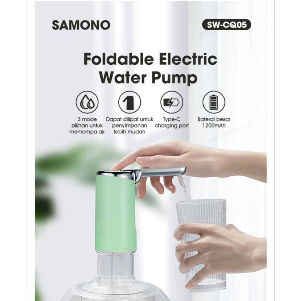 Jual SAMONO Pompa Air Galon Portable Water Pump FOLDABLE Rechargeable ...