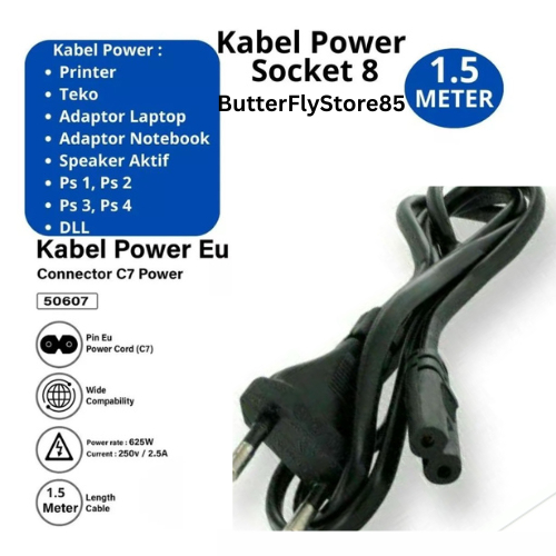 Jual Kabel Power Angka 8 / Kabel Cas / Kabel Listrik | Shopee Indonesia