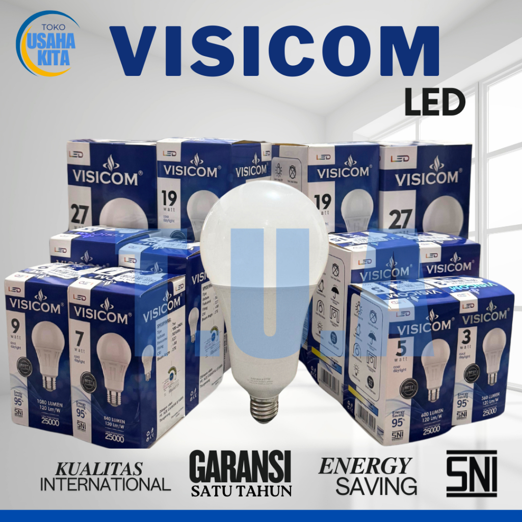 Jual LAMPU LED BULB VISICOM 3W/5W/7W/9W/12W/15W/19W/27W | Shopee Indonesia