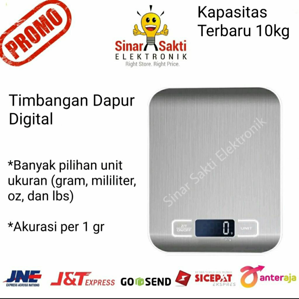 Jual Timbangan Dapur Digital Kue Kopi Stainless 10kg 10 kg Kitchen Scale 1g 1 Gram Akurat ...