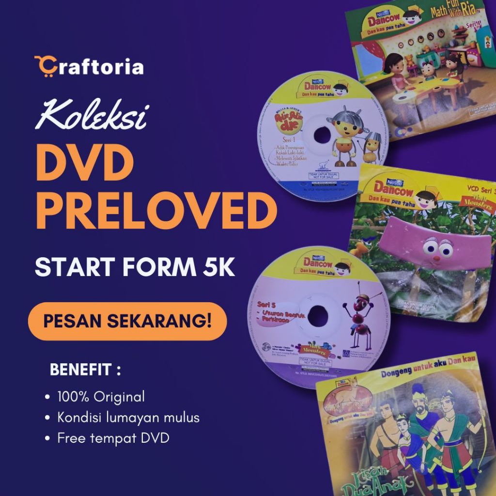 Jual Koleksi VCD Bekas Anak-Anak – Dongeng, Math monsters, Math Fun ...