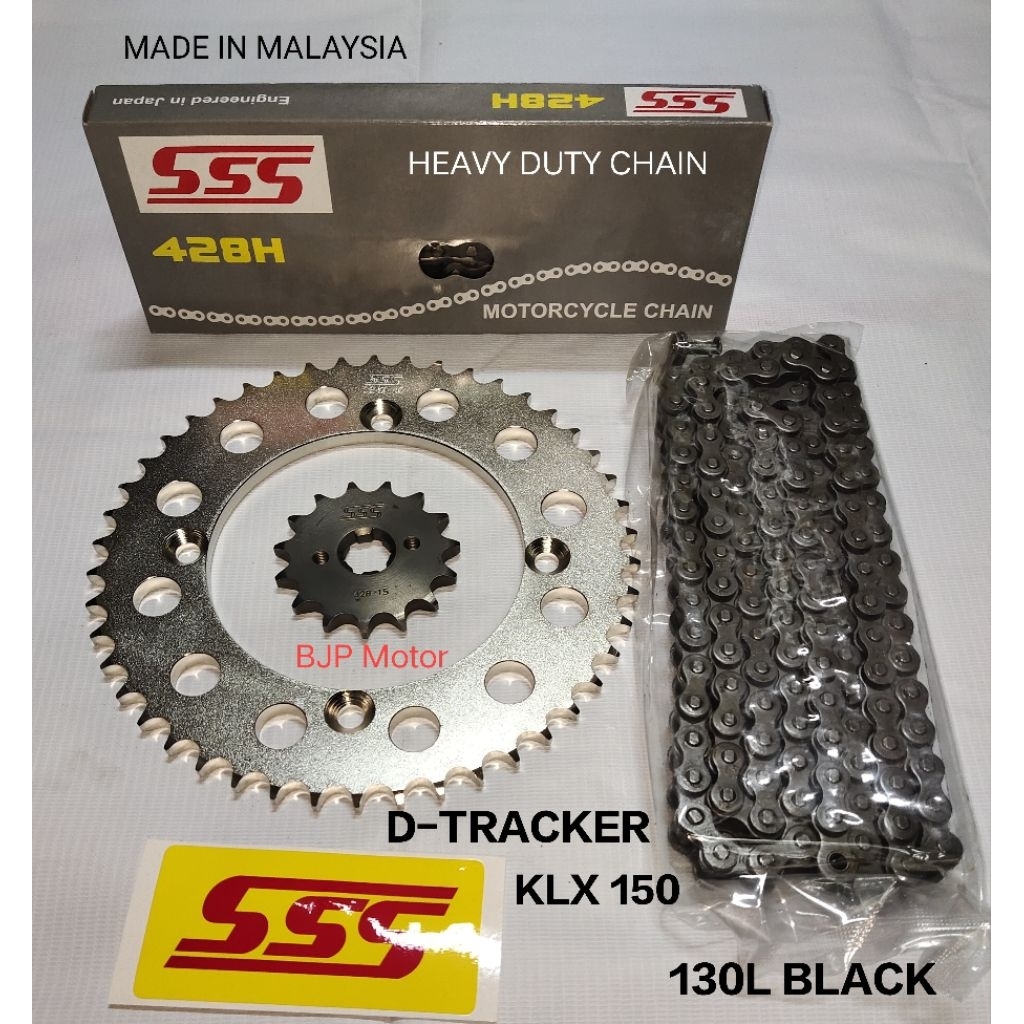 Jual Gear Set SSS 428 KLX 150 D-Tracker rantai SSS 428 H 130L Black dipilih ukuran gir depan dan ...