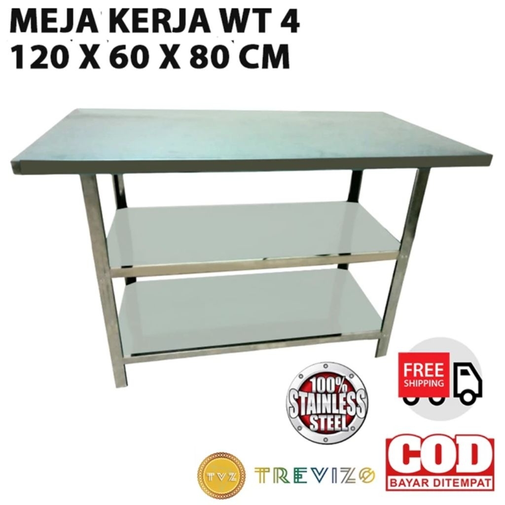 Jual Meja Stainless WT 4 Meja Kompor Rak 3 Meja Dapur Meja Kerja Work ...