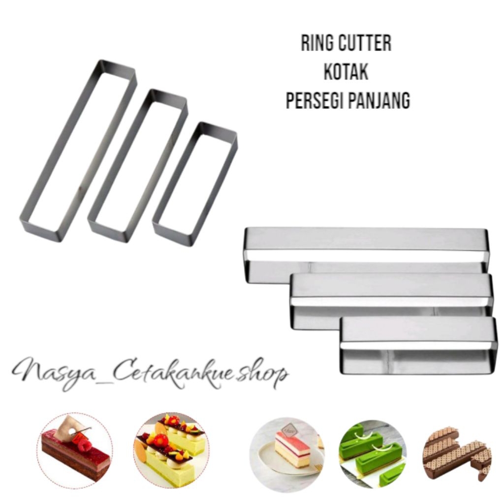 Jual Mousse ring persegi panjang variasi ukuran bahan stainless/Ring ...