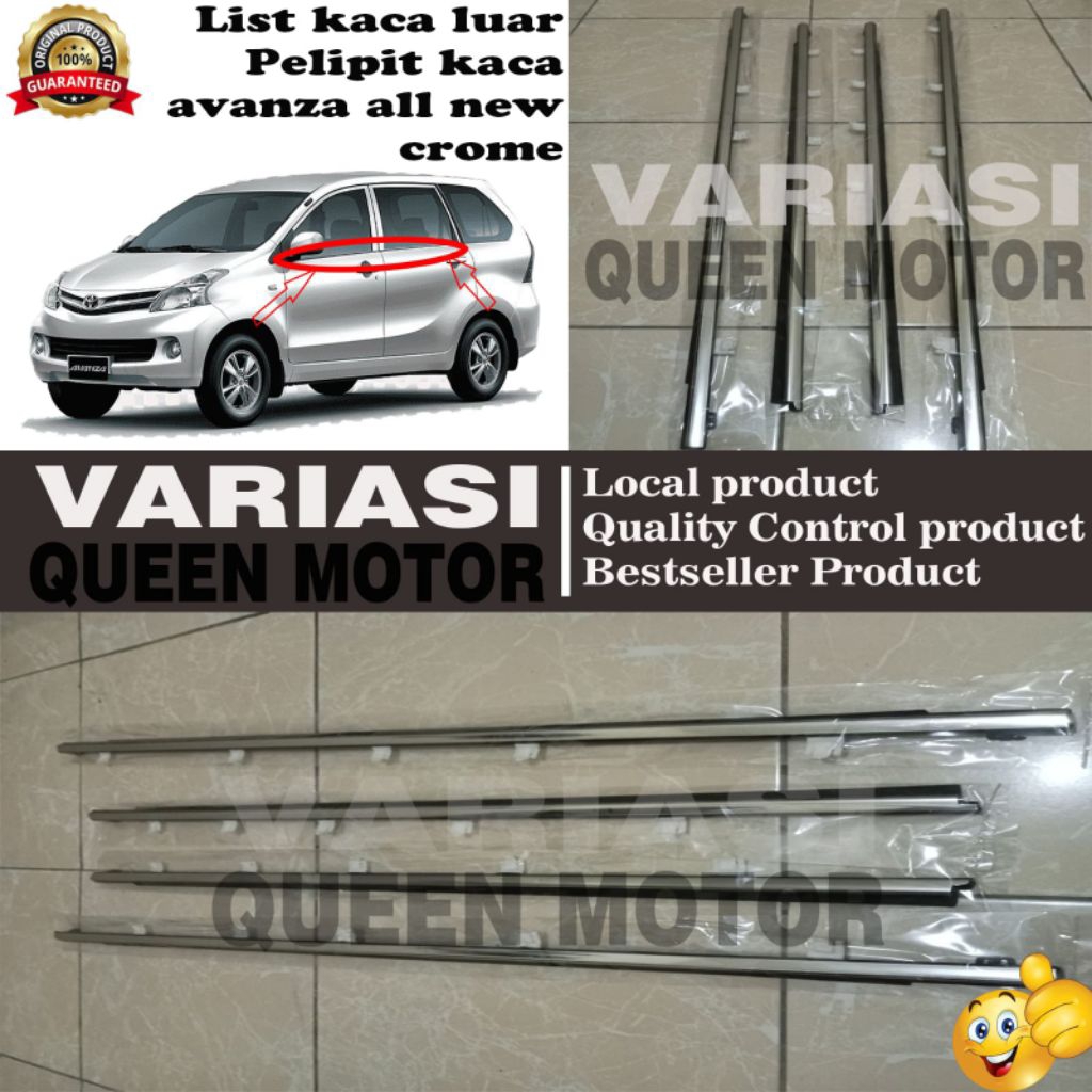 Jual List kaca luar (pelipit kaca) weather strip avanza all new crome ...