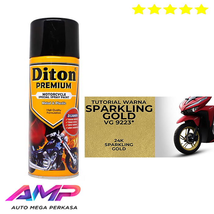 Jual CAT SEMPROT MOBIL MOTOR DITON PREMIUM 9223 SPARKLING GOLD 400ML ...