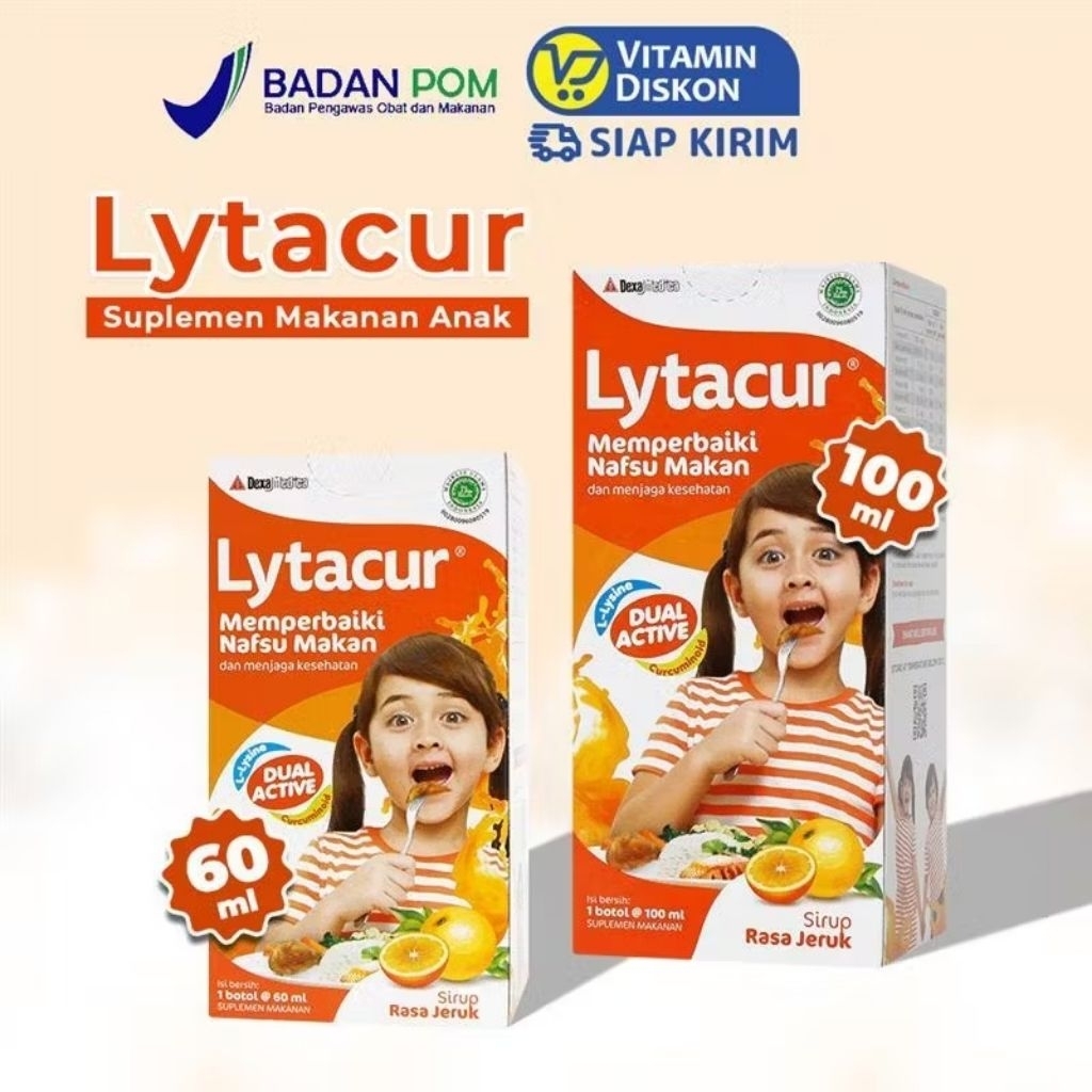 Jual LYTACUR SIRUP 60ML/100ML - MULTIVITAMIN MEMPERBAIKI NAFSU MAKAN ...