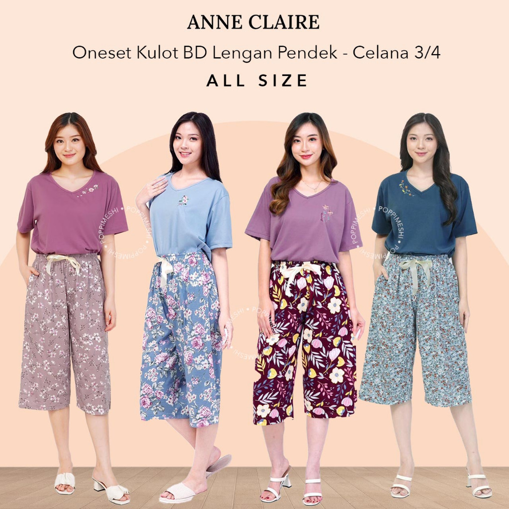 Jual Setelan Kulot BD Lengan Pendek - Celana 3/4 Sontog Dewasa All Size ...