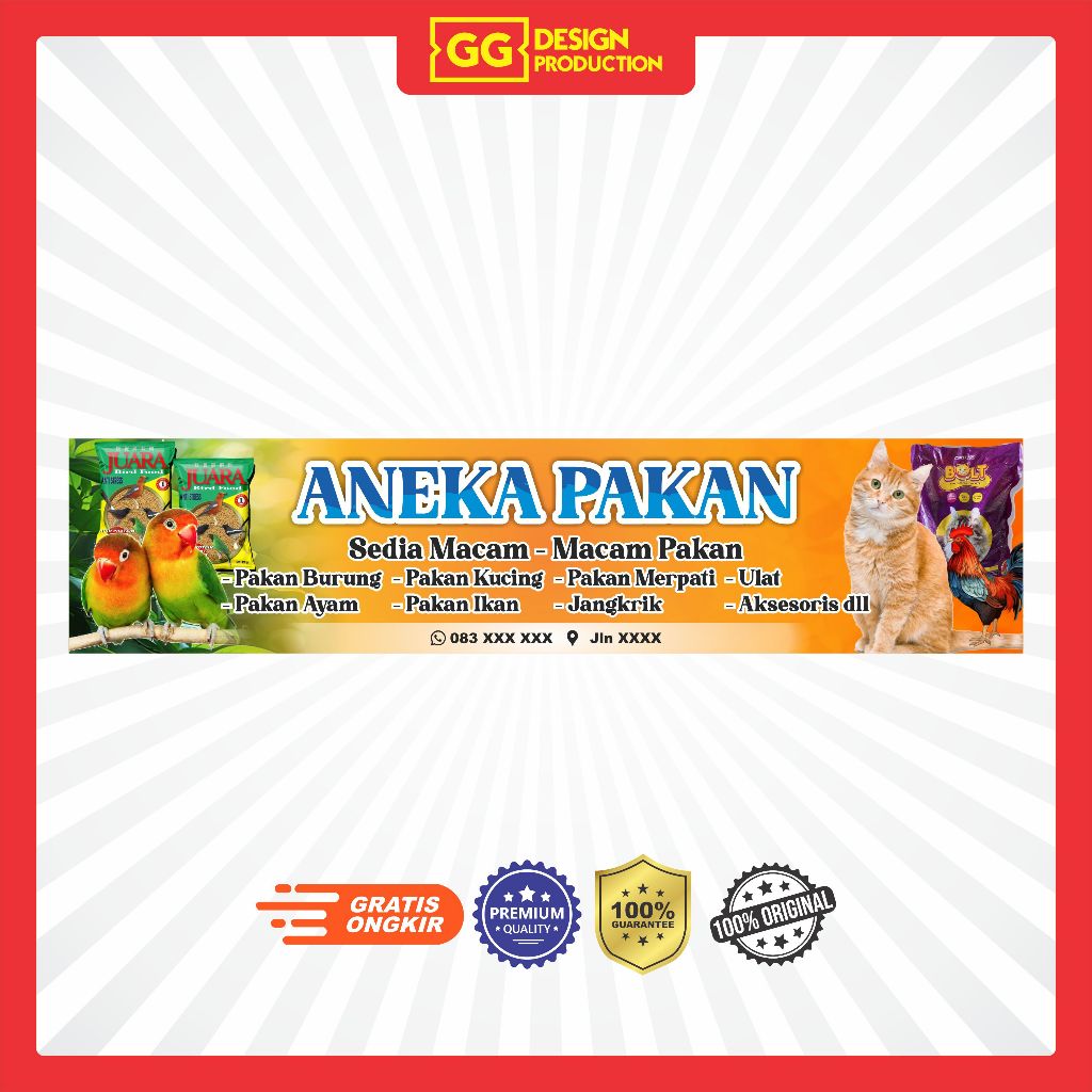Jual cetak iklan spanduk banner mmt baliho jual aneka pakan | Shopee ...