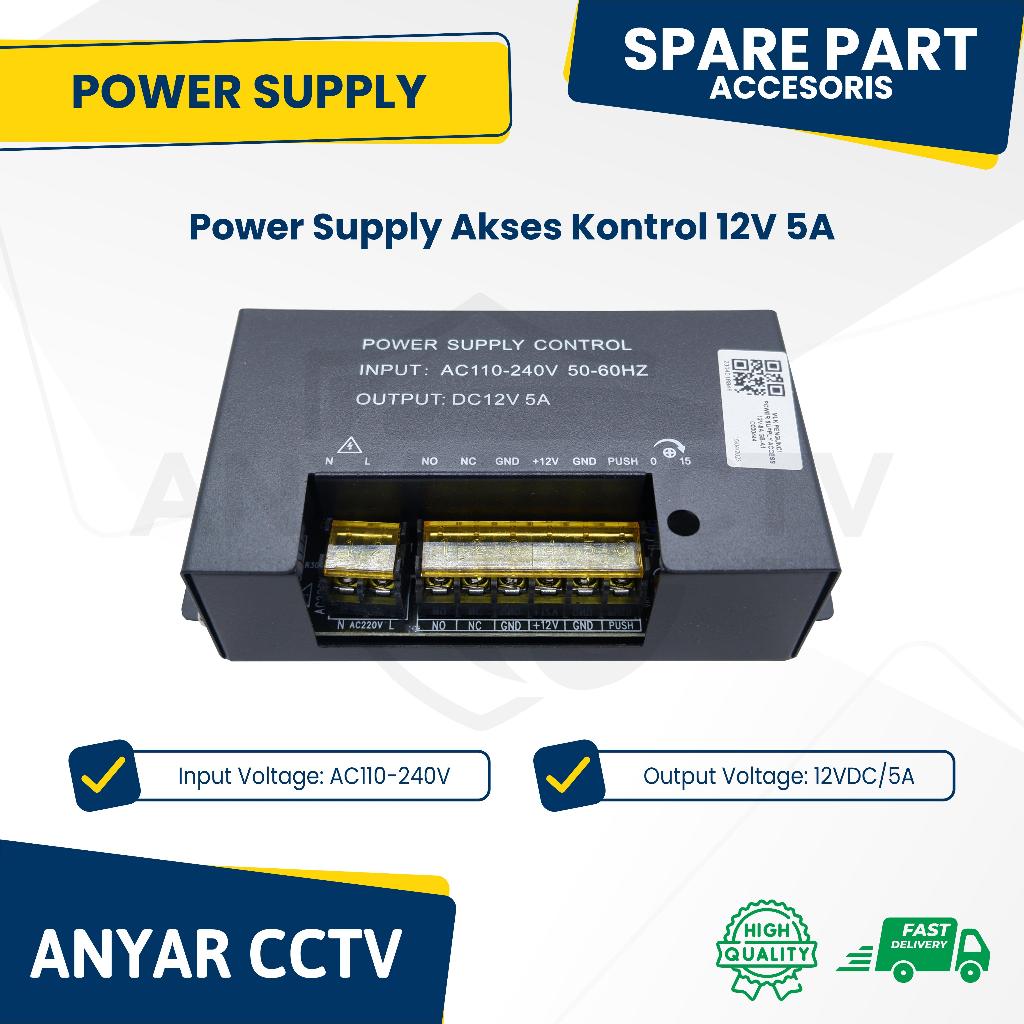 Jual Power Supply Akses Kontrol 12V 5A/Power Supply Access Door Control | Shopee Indonesia