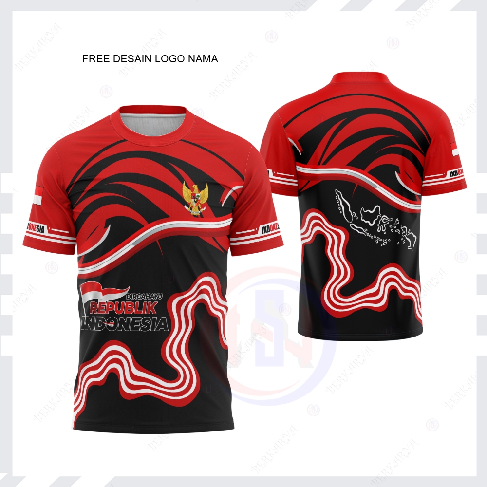Jual Kaos Baju Indonesia Jersey 17 Agustus 2025 Hut Ri Ke 80 || Baju 17 Agustus Fullprint ...