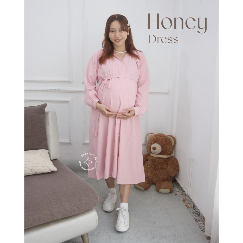 Jual MAMAHAMIL Baju Hamil Menyusui Kancing Muslim HONEY Dress - DRO ...