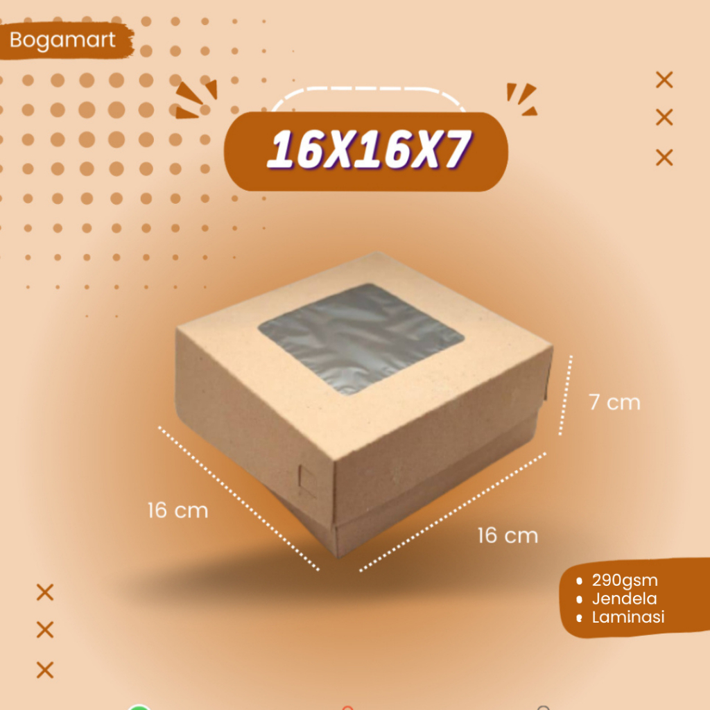 Jual Dus kraft 16x16x7 cm dus kotak / dus roti / dus barang / dus ...