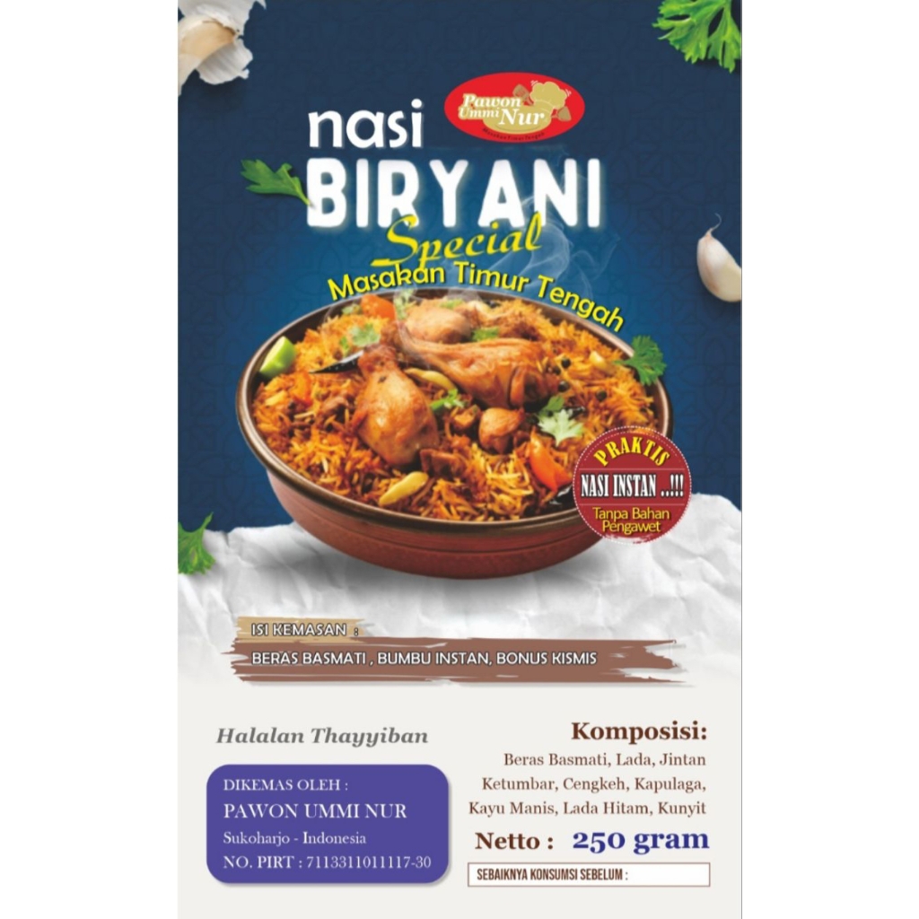 Jual Nasi Biryani Instan Pawon Ummi Nur 250gr | Shopee Indonesia