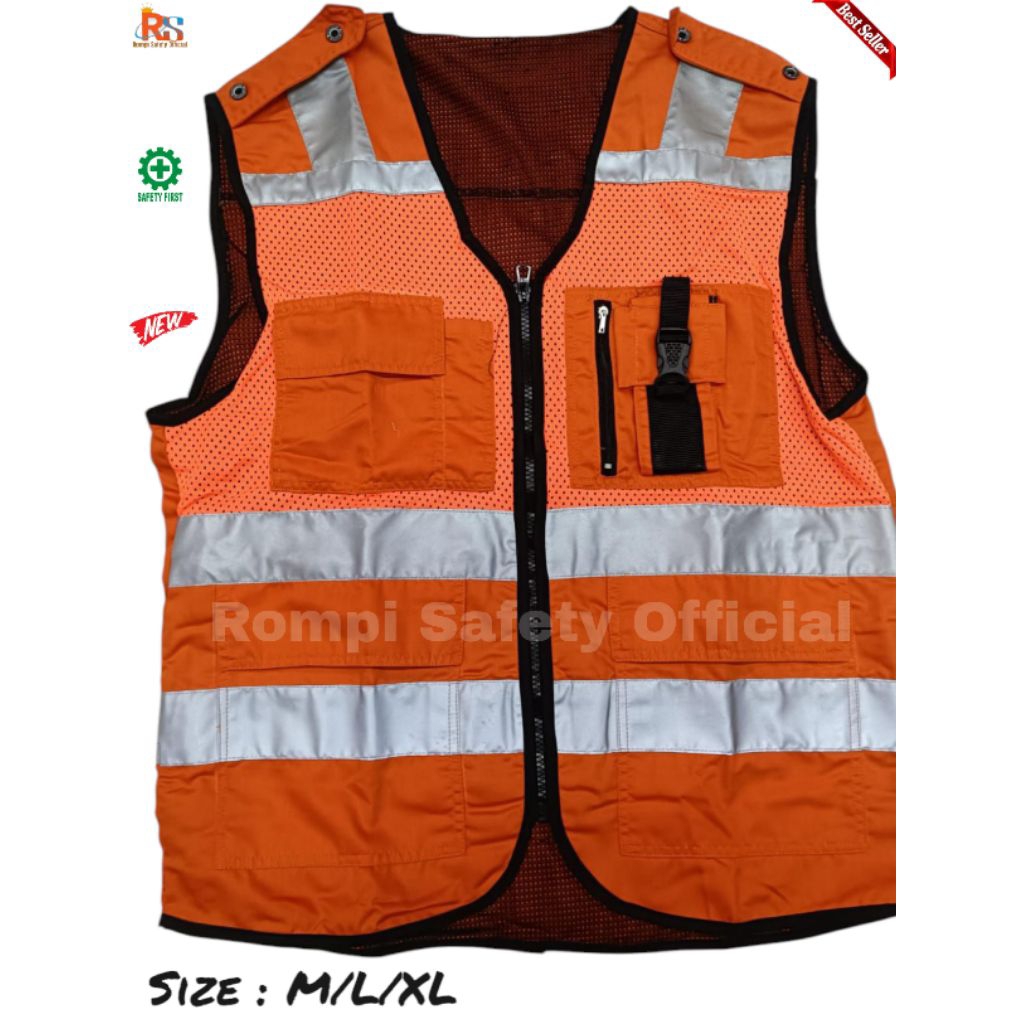 Jual ROMPI SAFETY - SAFETY VEST TASLAN KOMBINASI JARING SCHOTLITE 3M ...
