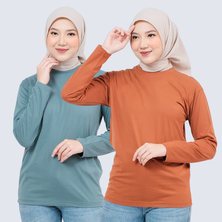 Jual HELAIRINDU - Kaos Polos Wanita Lengan Panjang Sport Katun Premium | Shopee Indonesia