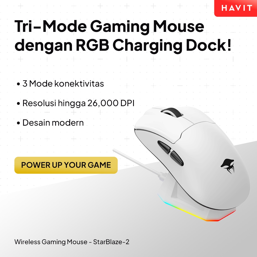 Jual Mouse Wireless Gaming HAVIT StarBlaze-2 | Mouse Bluetooth ...