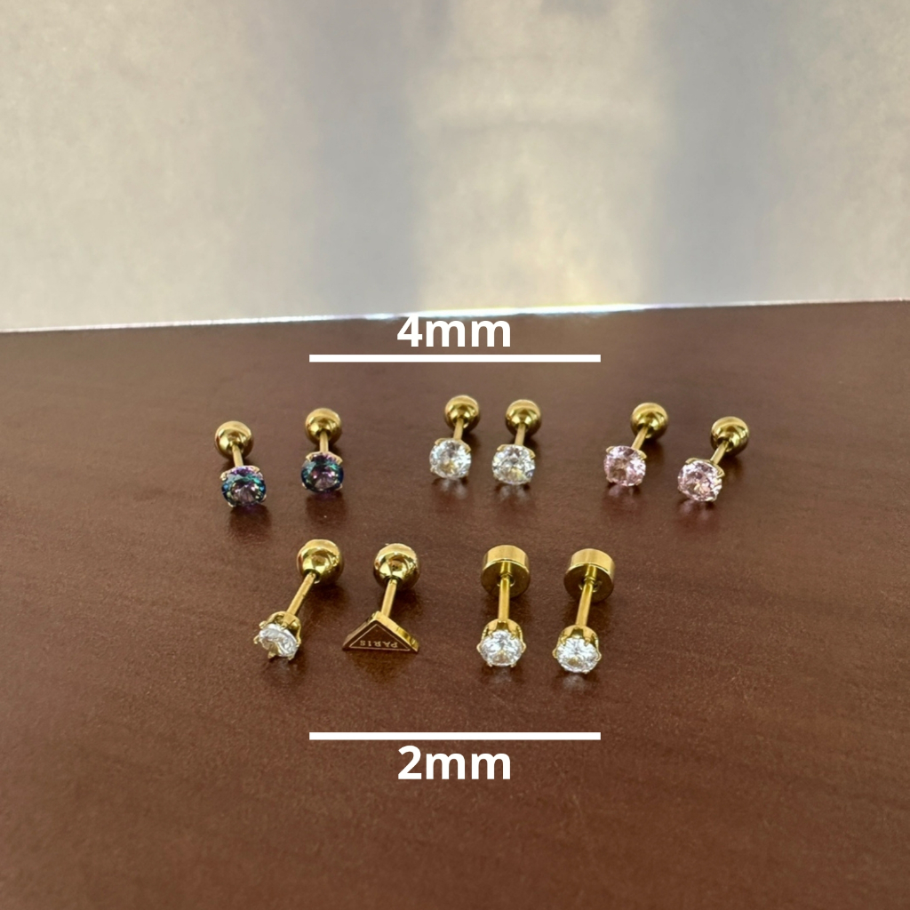 Jual Anting Tusuk Mini Permata Titanium 4mm , 2mm - Vellentiny | Shopee Indonesia