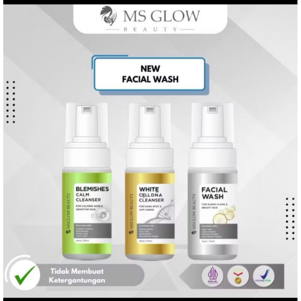 Jual FACIAL WASH GOLDEN GLOW SABUN MUKA MS GLOW SUPER CLEAN & BRIGHT ...