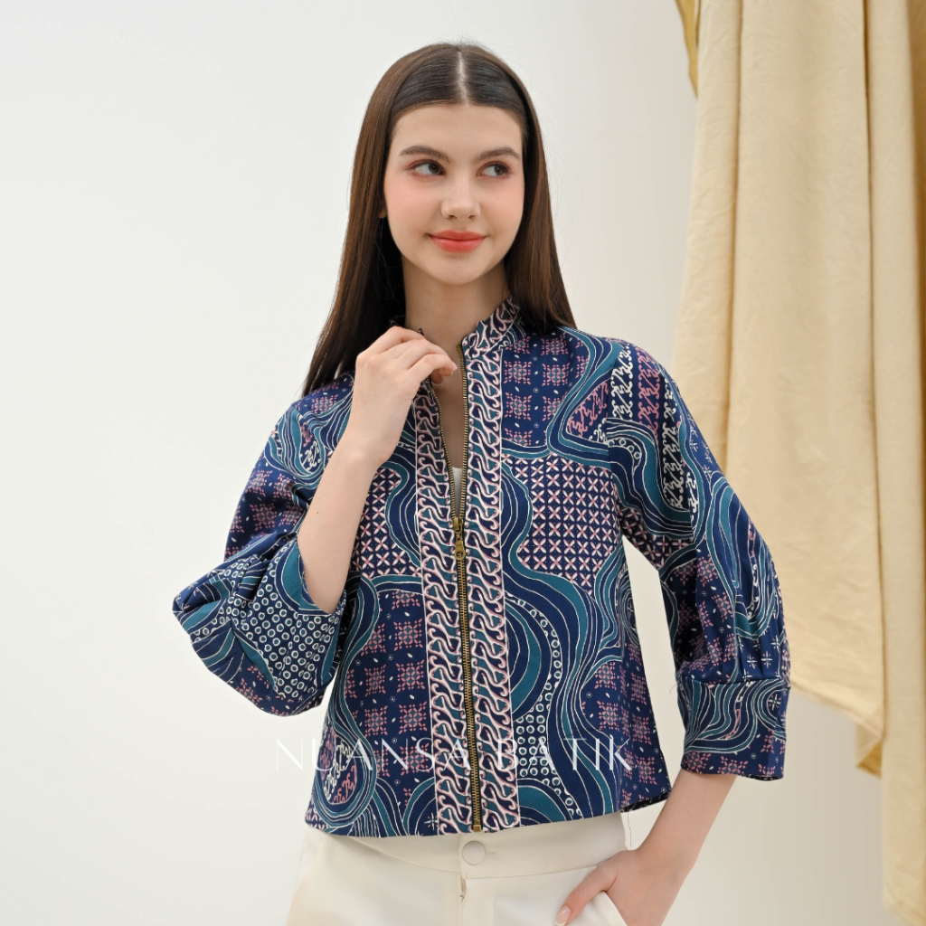 Jual Nuansa Batik Jaket Batik Lengan 7/8 Bahan Katun Stretch | Shopee Indonesia
