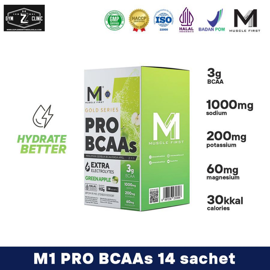 Jual M1 MUSCLE FIRST Pro BCAA 14 Sachets - Minuman Electrolytes Untuk ...