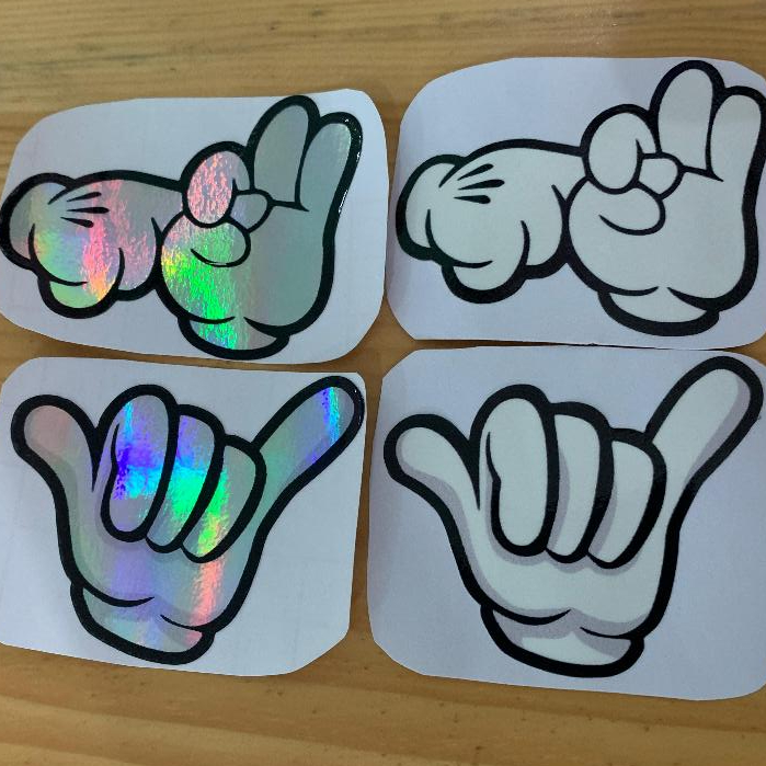Jual STICKER JDM VIRAL-STICKER JARI TANGAN NYALA PELANGI SUPER GLOSSY ...