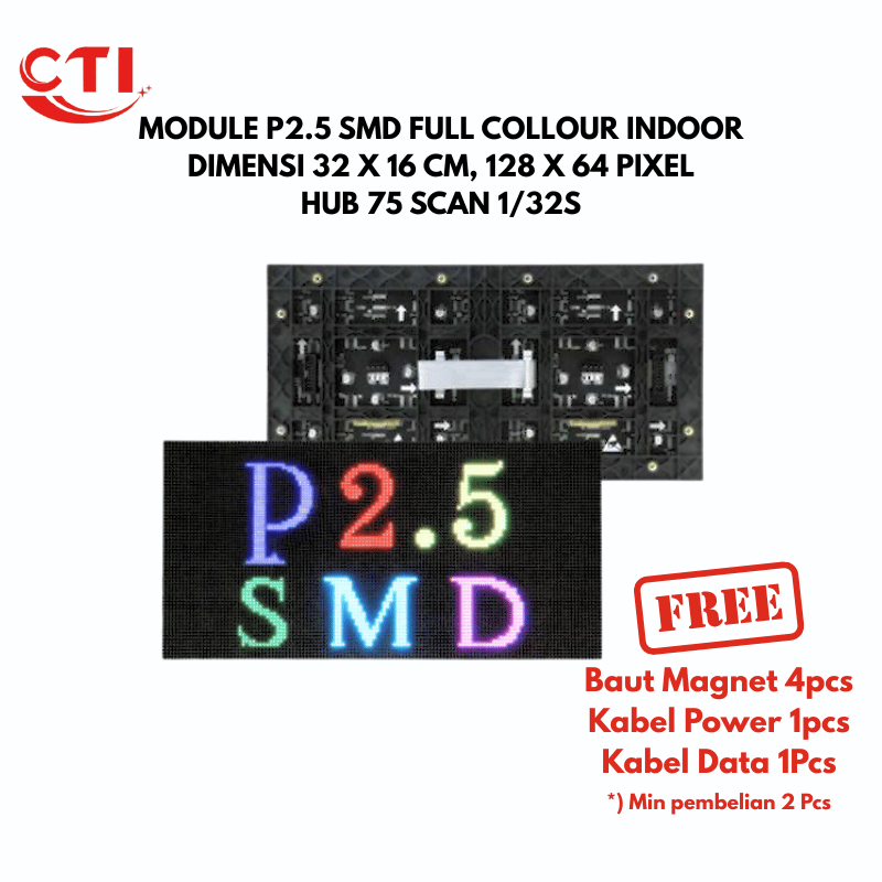 Jual CTI - LED Screen Panel/Module P2.5 Led Videotron Running Text SMD ...