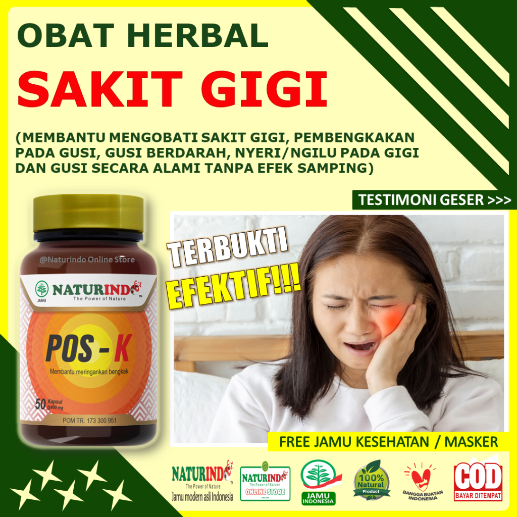 Jual Obat Sakit Gigi Berlubang Gusi Bengkak Amandel Paling Ampuh Special Herbal POS K NATURINDO ...