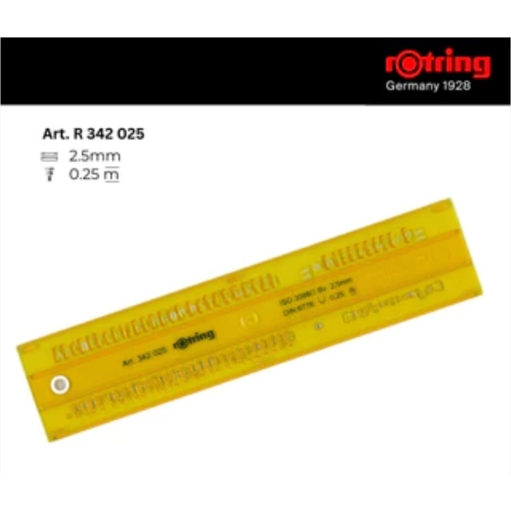 Jual Rotring Template Sablon 2.5mm / Penggaris Huruf Rotring Original ...