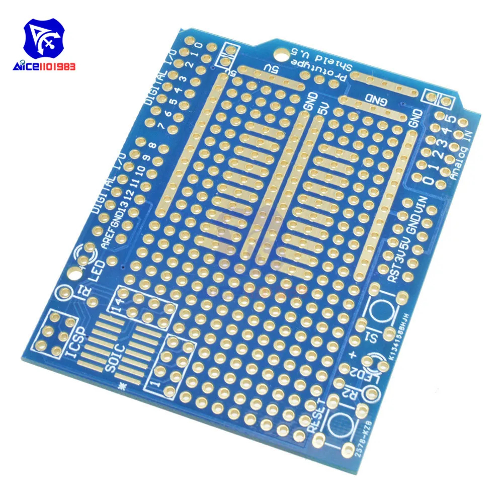 Jual Prototype PCB Board for Arduinoo Uno R3 PCB Prototipe lubang Dual ...