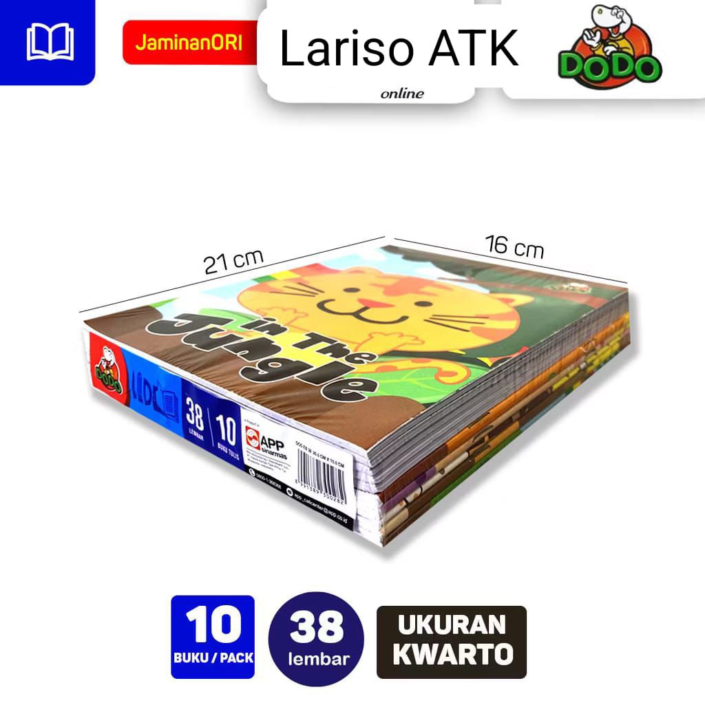 Jual ( 1 Pak ) Buku Tulis DODO by Sidu isi 38 lembar / Buku Tulis Murah ...