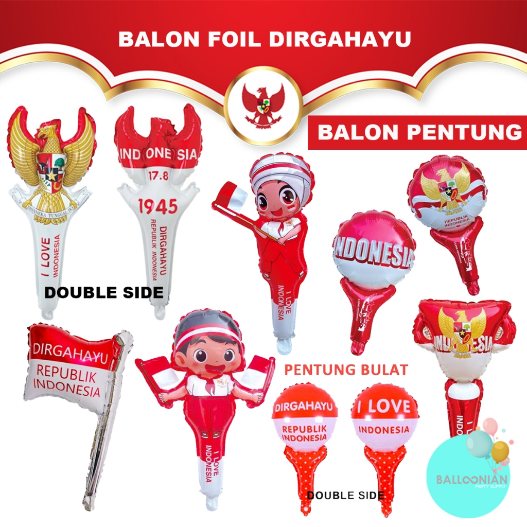 Jual Dirgahayu Balon Foil Pentung/Balloon Kemerdekaan RI/HUT RI/17 ...
