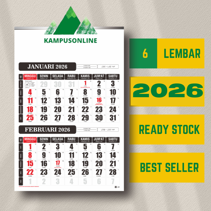 Jual KALENDER DINDING 2026 DWIWULAN - 6 LEMBAR - BEST SELLER | Shopee Indonesia