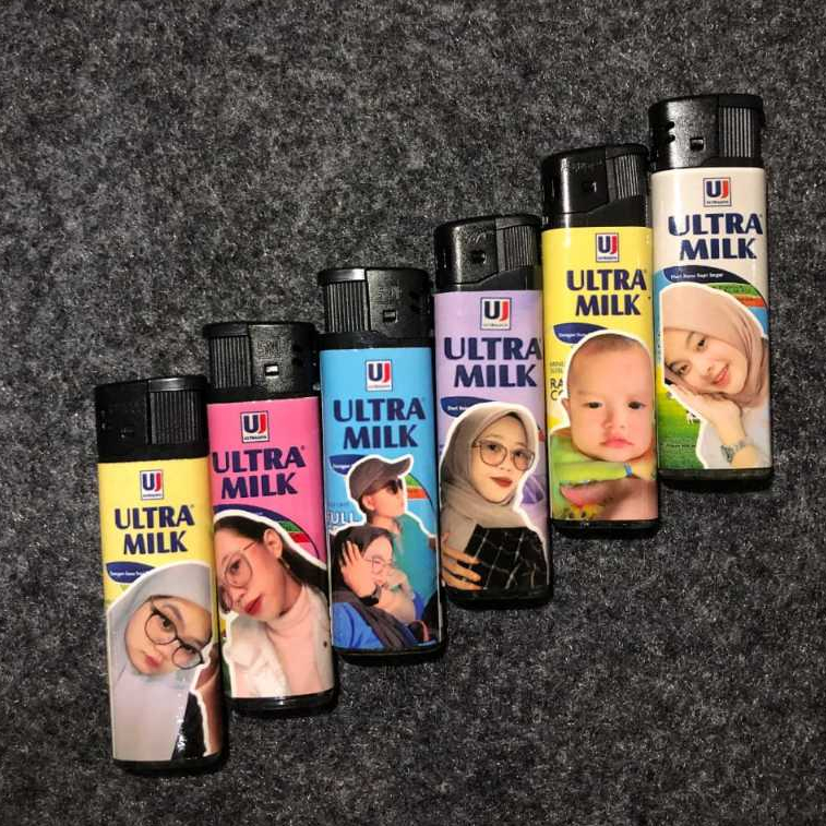 Jual Korek Api Custom Unik ulltramilk Varian Warna Setiker Sticker Foto ...