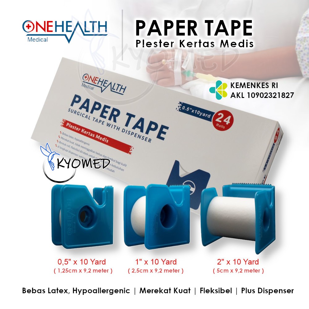 Jual PAPER TAPE ONEHEALTH / Micropore Isopore / Plester Kertas Medis / Surgical Tape With ...