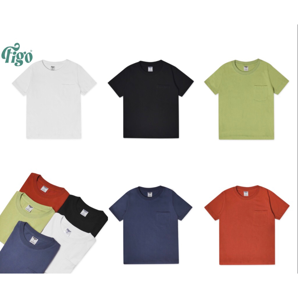 Jual Figo Kids Pocket Tee kaos Polos Pocket Anak Cotton Combet 24s Anak ...